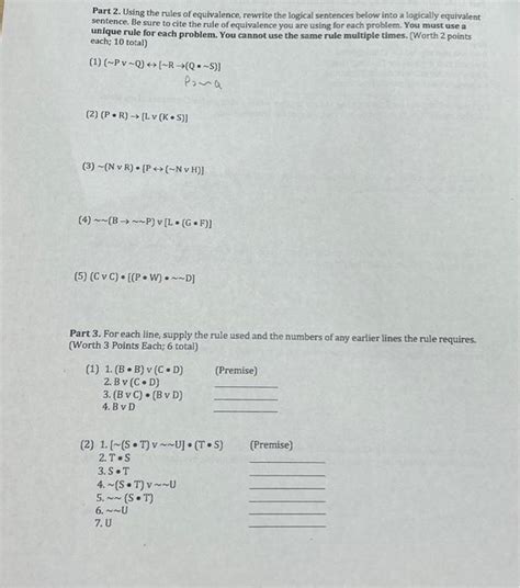 Part 2 Using The Rules Of Equivalence Rewrite The Chegg Com