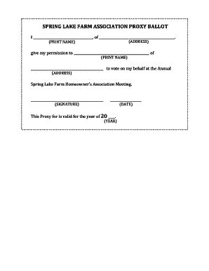 Fillable Online Free Hoa Voting Proxy Form Nustone Quartz Fax Email Print PdfFiller