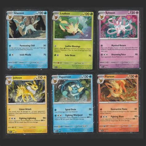 6 Card Pokemon Eevee Evolution Holo Prismatic Evolutions Promo 167