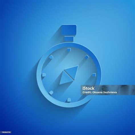 파란색 배경에 격리 된 종이 컷 나침반 아이콘 윈드 로즈 탐색 기호입니다 바람 장미 표지판 종이 아트 스타일입니다 벡터 일러스트레이션 0명에 대한 스톡 벡터 아트 및 기타