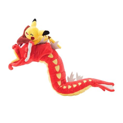 Pokemon Center Original Red Gyarados And Pikachu Hiroshima R Plush Dol