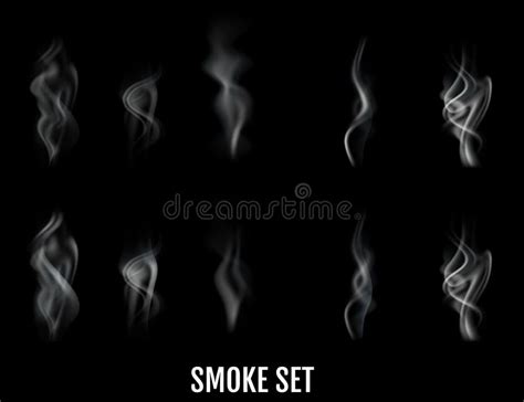 Realistic Cigarette Smoke Waves Vector Stock Vector Illustration Of Effect Isolated 286360564