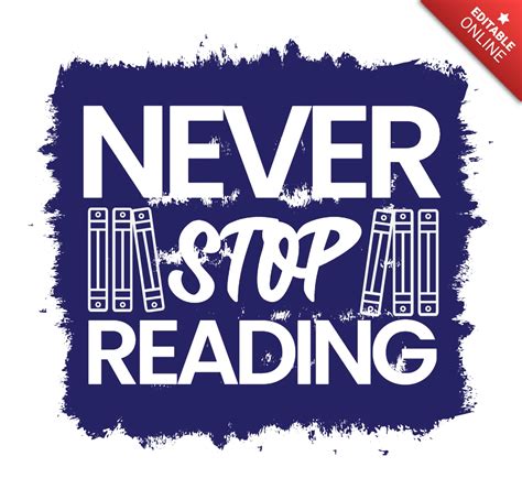 Never Stop Reading T Shirt Design Template Free Design Template