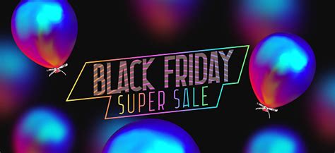 블랙 프라이데이 세일 현실적인 풍선 밝은 파란색 그라데이션 가솔린 배경 광고 및 브랜딩을 위한 포스터 배너 뚜껑과 브로셔 웹