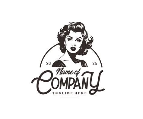 Vector Classic Pin Up Girl Logo Vintage Illustration 35259489 Vector