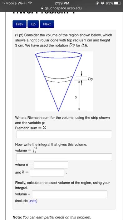solved consider the volume of the region shown below which