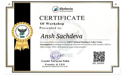 Ansh Sachdeva On Linkedin Completed A Workshop On Ethical Hacking