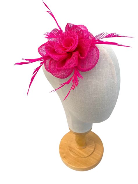 Small Cerise Pink Fascinator Clip In Flower