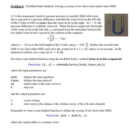 Problem 6 Modified Euler Method Solving A System Of