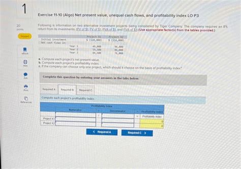 Solved Exercise Algo Net Present Value Unequal Cash Chegg Com