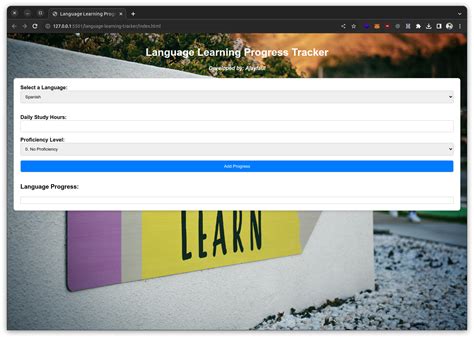 GitHub Ajayfaul Language Learning Progress Tracker Simple Progress
