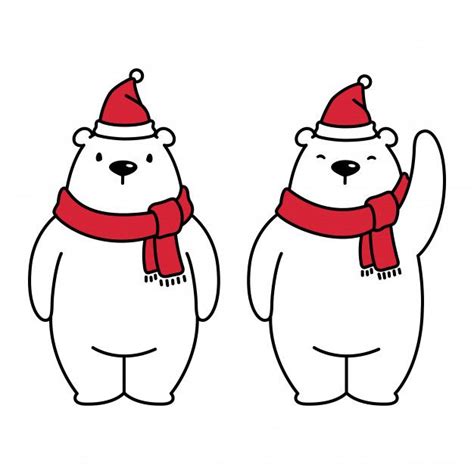 Premium Vector Bear Polar Christmas Cartoon Cartoon Christmas Cards
