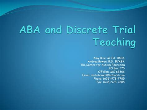 Ppt Aba And Discrete Trial Teaching Powerpoint Presentation Free Download Id 279896