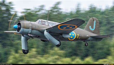 Swedish Air Force Historic Flight Saab B 17a Se Byh At Ronneby Rnb Esdf