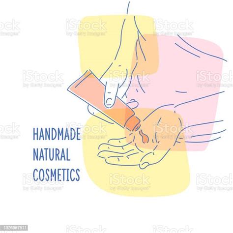 소녀는 튜브에서 크림을 손바닥으로 짜냅니다 여성을 위한 천연 화장품 남자에 대한 스톡 벡터 아트 및 기타 이미지 남자 라인아트 보습제 Istock