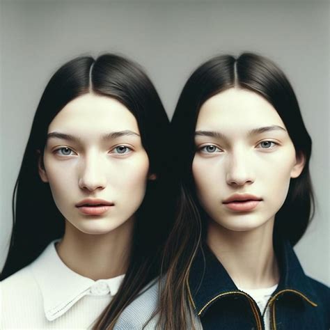 Premium Ai Image Generative Ai Portrait Two Women Twins Sisters Posing
