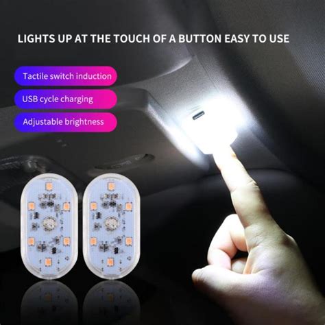 รถ Led ไฟสัมผัสไร้สายโคมไฟอ่านหนังสือรถมินิ Usb ชาร์จไฟภายในสำหรับประตู
