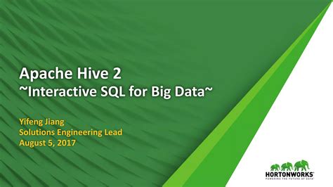 Hive2 Introduction Interactive Sql For Big Data Ppt