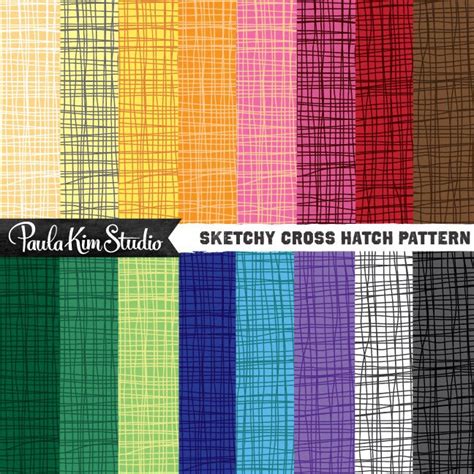 Sketchy Cross Hatch Pattern Digital Paper Bright Clip Art