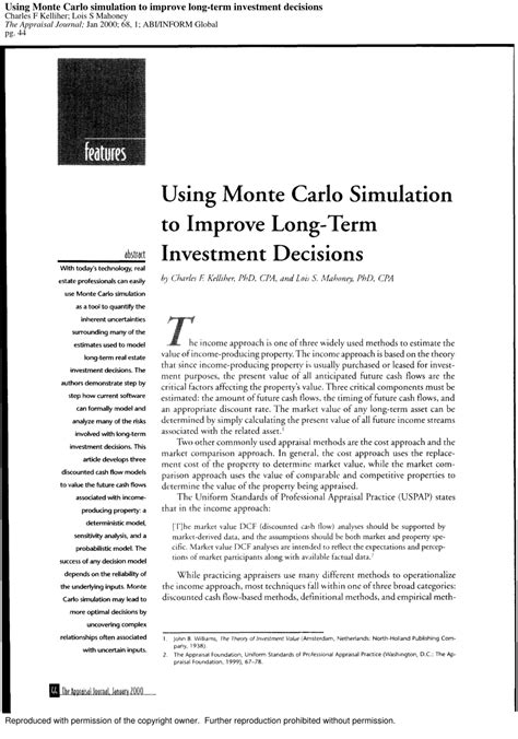 Pdf Using Monte Carlo Simulation To Make Better Long Term Appraisal