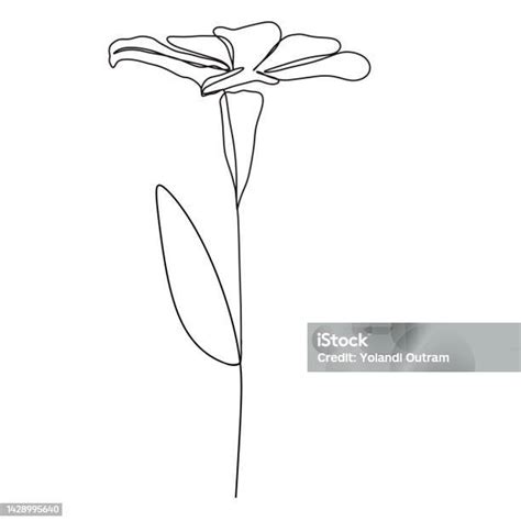 트렌디 한 현대 디자인 꽃 간단한 라인 아트 드로잉 꽃 미니멀리스트 현대 고립 된 손으로 그린 낙서 꽃 흰색 배경에 한 줄로