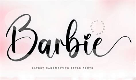 Barbie Font Handwritten Stylish Fonts Cursive Calligraphy Fonts