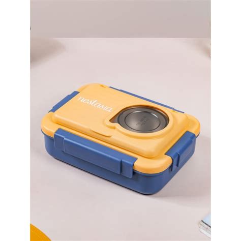Buy Nestasia 2 Grid Insulated Bento Lunch Box With Removable Stainless Steel Tray Blue 800 Ml Online