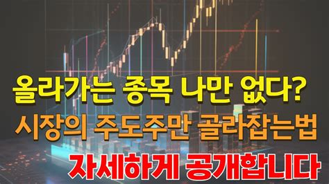 주식기법 급등주 나만 없다 시장의 주도주만 골라잡는법 자세하게 공개합니다 급등주추천 급등종목 세력매집 주식투자 주식차트보는법 Youtube