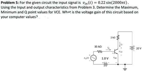 Problem 5 For The Given Circuit The Input Signal Is Vint 022 Sin2000nt