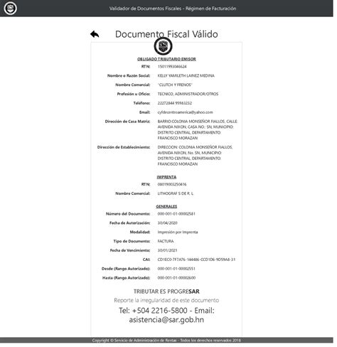 F2581 Jhbhibh Documento Fiscal Válido Obligado Tributario Emisor