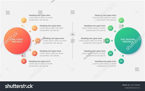 Process Workflow Features Options Comparison Chart Stock Vector