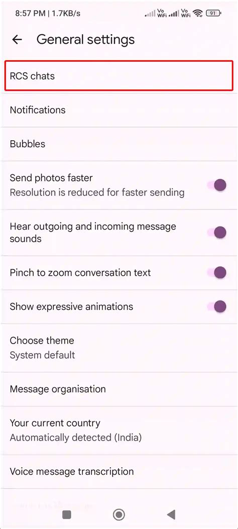 How To Turn On Or Off Rcs Chats On Android Phone