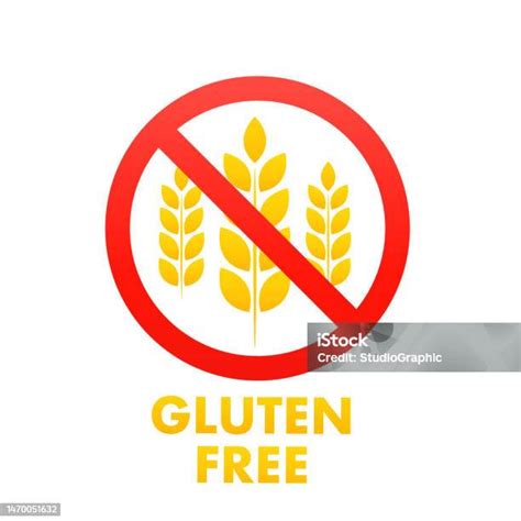 글루텐 프리 아이콘입니다 글루텐 프리 포장 또는 식이 식품 기호에 대한 밀 기호 무료 식품 라벨 또는 스티커 플랫 흰색 고립 된 배경에 제품 품질 벡터 그림 개념에 대한