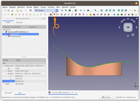 curves workbench trim face trim face komutu kesişme eğrisi… by