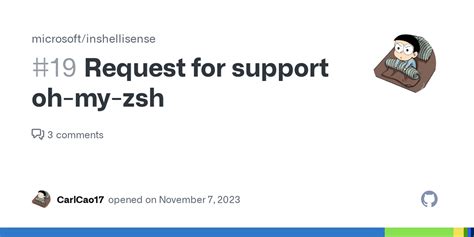 Request For Support Oh My Zsh · Issue 19 · Microsoftinshellisense · Github