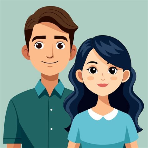 мама и папа молодая векторная иллюстрация Премиум Ai сгенерированный вектор