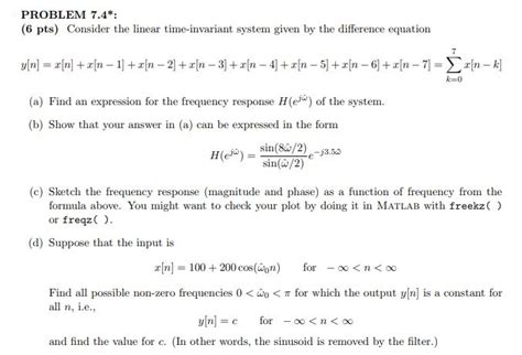 Solved PROBLEM 7 4 6 Pts Consider The Linear Chegg Com