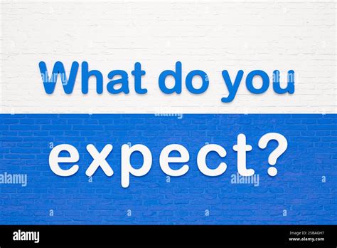 What Do You Expect What Do You Expect Colored Letters Against A White And Blue Brick Wall Job
