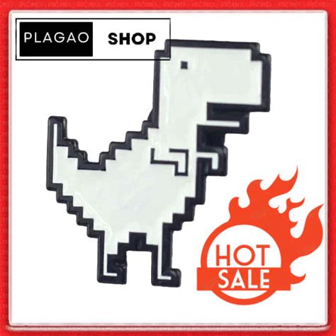 Tyrannosaurus Rex เข็มกลัด รูปไดโนเสาร์น่ารัก สีขาว เรียบง่าย Th