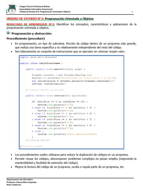 Unidad 2 Obj 1 Obj 2 Programación Y Abstracción Descargar Gratis Pdf Herencia Programación