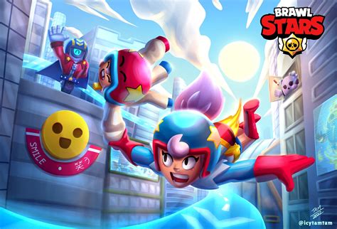 Artstation Janet And Bonnie Trip Through The City Brawl Stars Fan Art