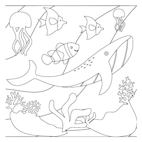 11 페이지 바다 바다 색칠 공부 이미지 Freepik에서 무료 다운로드