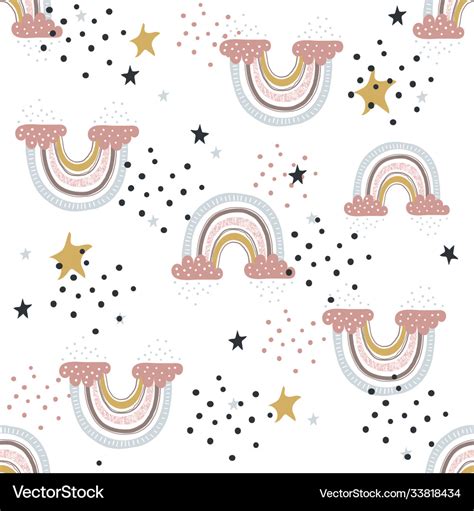 Modern Minimalistic Cute Pattern With Abstract Vector Image