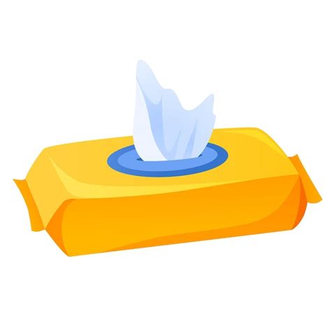 Иллюстрация вектора упаковки влажных салфетки выделенная на белом фоне Премиум векторы