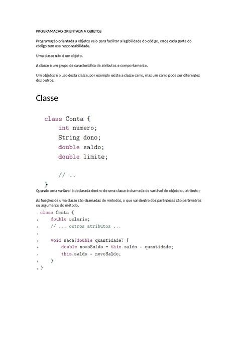 Programacao Orientada a objetos PROGRAMACAO ORIENTADA A OBJETOS Programação orientada a
