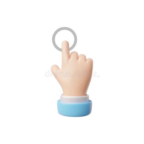 3d Hand Pointing Index Finger Gesture Vector Icon Touch Or Click Cursor Tap Screen Press Or