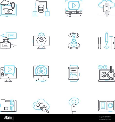 Touch Screens Linear Icons Set Interactivity Sensitivity Gestures