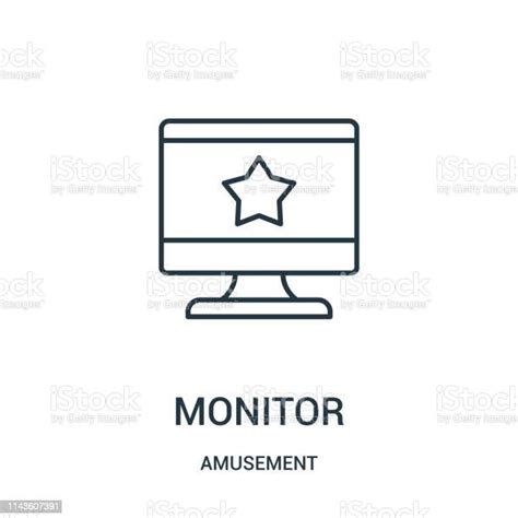 놀이 컬렉션에서 아이콘 벡터를 모니터링 합니다 얇은 라인 모니터 개요 아이콘 벡터 일러스트 레이 션입니다 0명에 대한 스톡 벡터 아트 및 기타 이미지 Istock