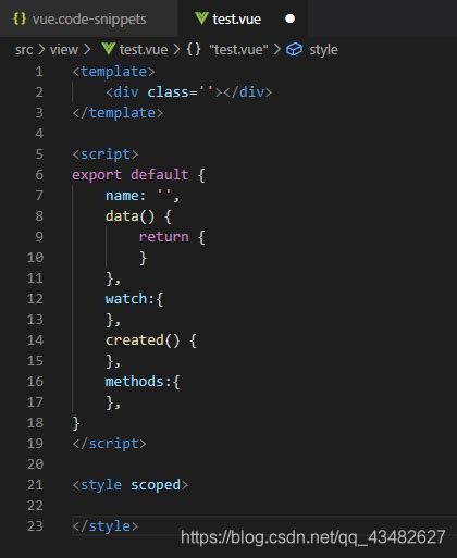 vs code 自动生成vue文件模板