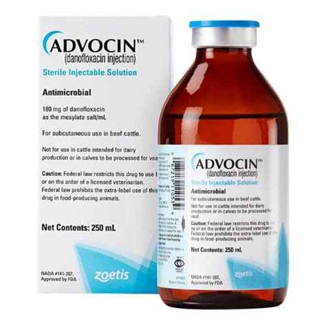 Advocin Sterile Injectable Solution For Beef Cattle Danofloxacin Mesylate — Jeffers